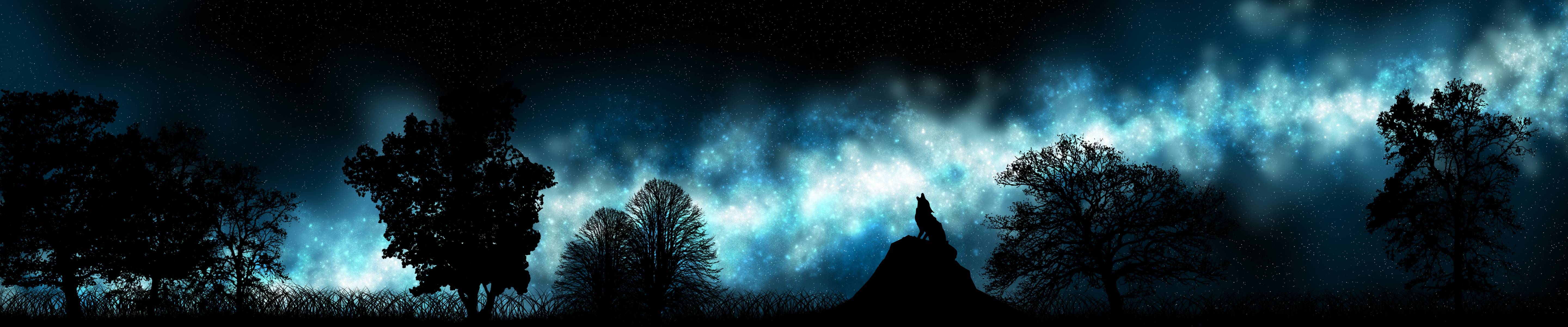 Wolf Dual Monitor Wallpaper