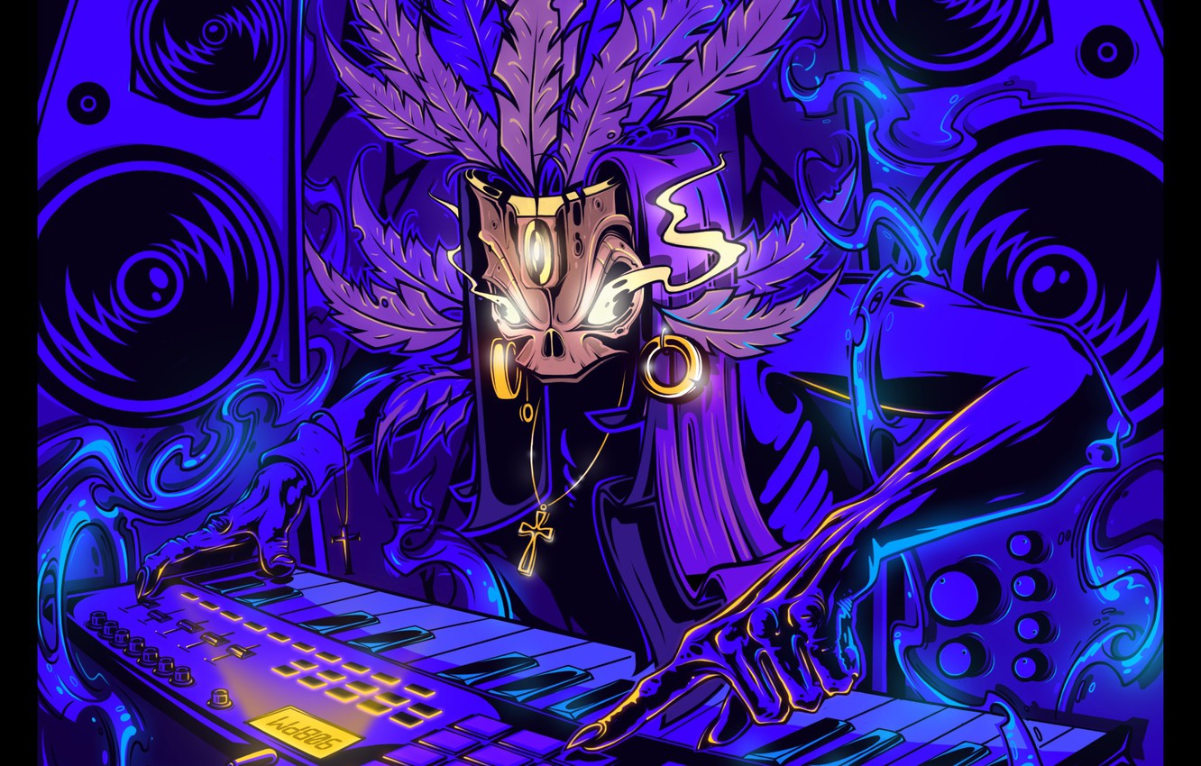 Photo Wallpaper Music, Style, Hip-hop, Rendering - Hip Hop Purple ...