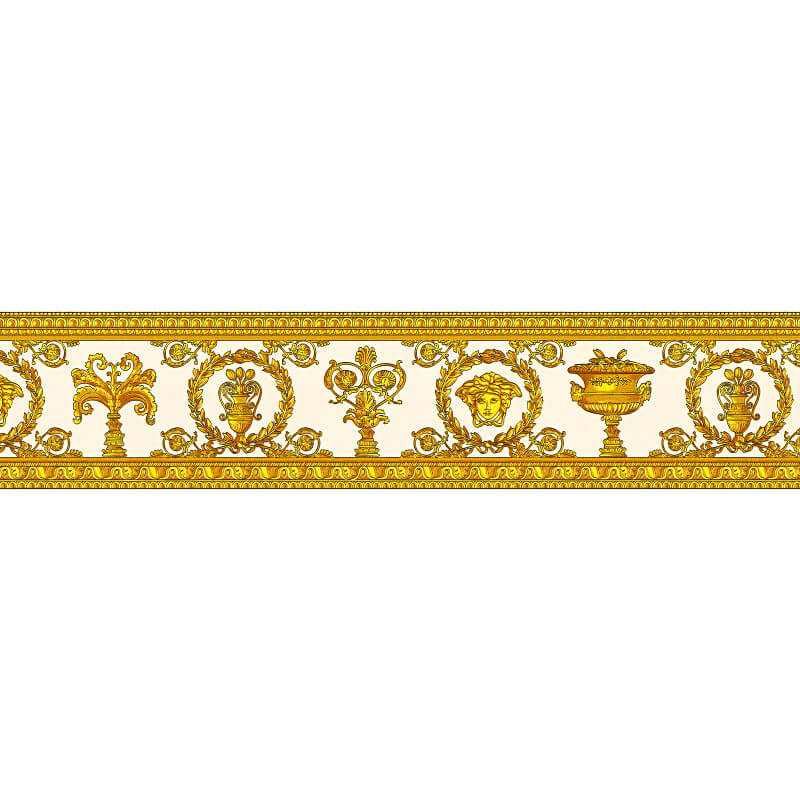 Versace Vanitas White/gold Wallpaper Border - Gold Greek Border Design ...