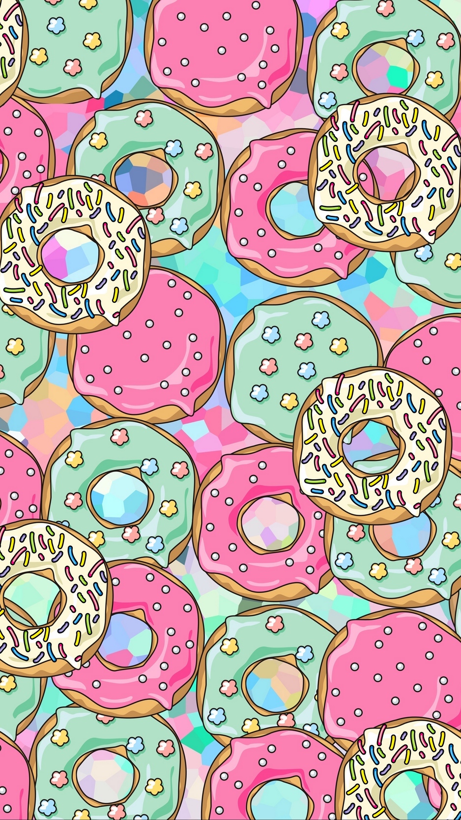 Wallpaper Donuts, Patterns, Sweet, Colorful, Texture - Donut Background ...