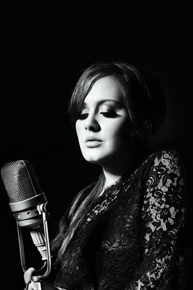 Adele Music Singer Dark Bw Celebrity Iphone Wallpaper - Iphone Adele ...