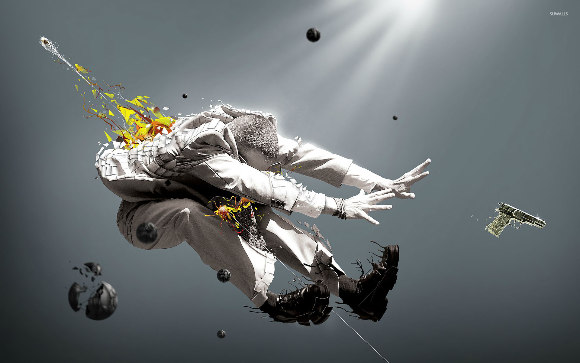 Man Getting Shot Art (#2992952) - HD Wallpaper & Backgrounds Download