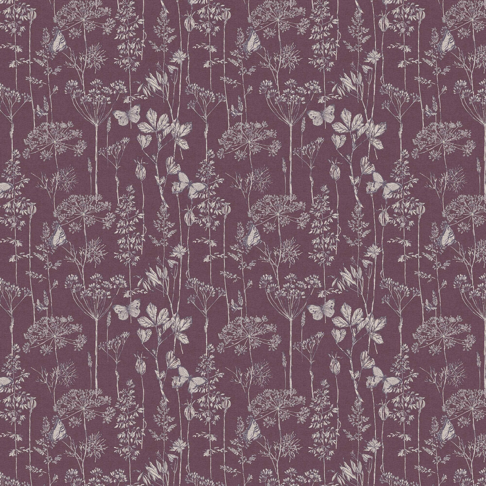 Arthouse Meadow Floral Plum Wallpaper - Town And Country Plum Meadow ...