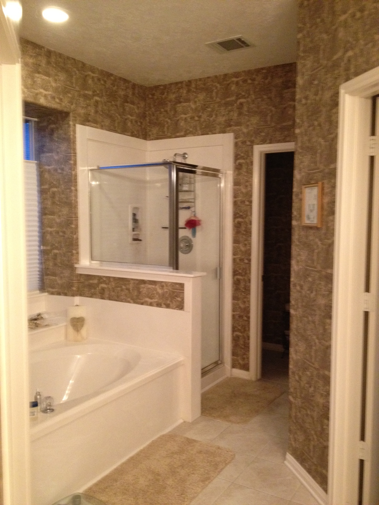 Master Bathroom Wallpaper Help Bath1jpg - Bathroom Tile Sand Color ...