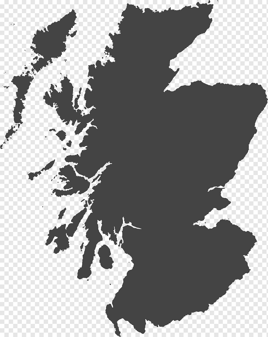 Gray And Black Illustration, Scotland Map Blank Map - Scotland Map ...