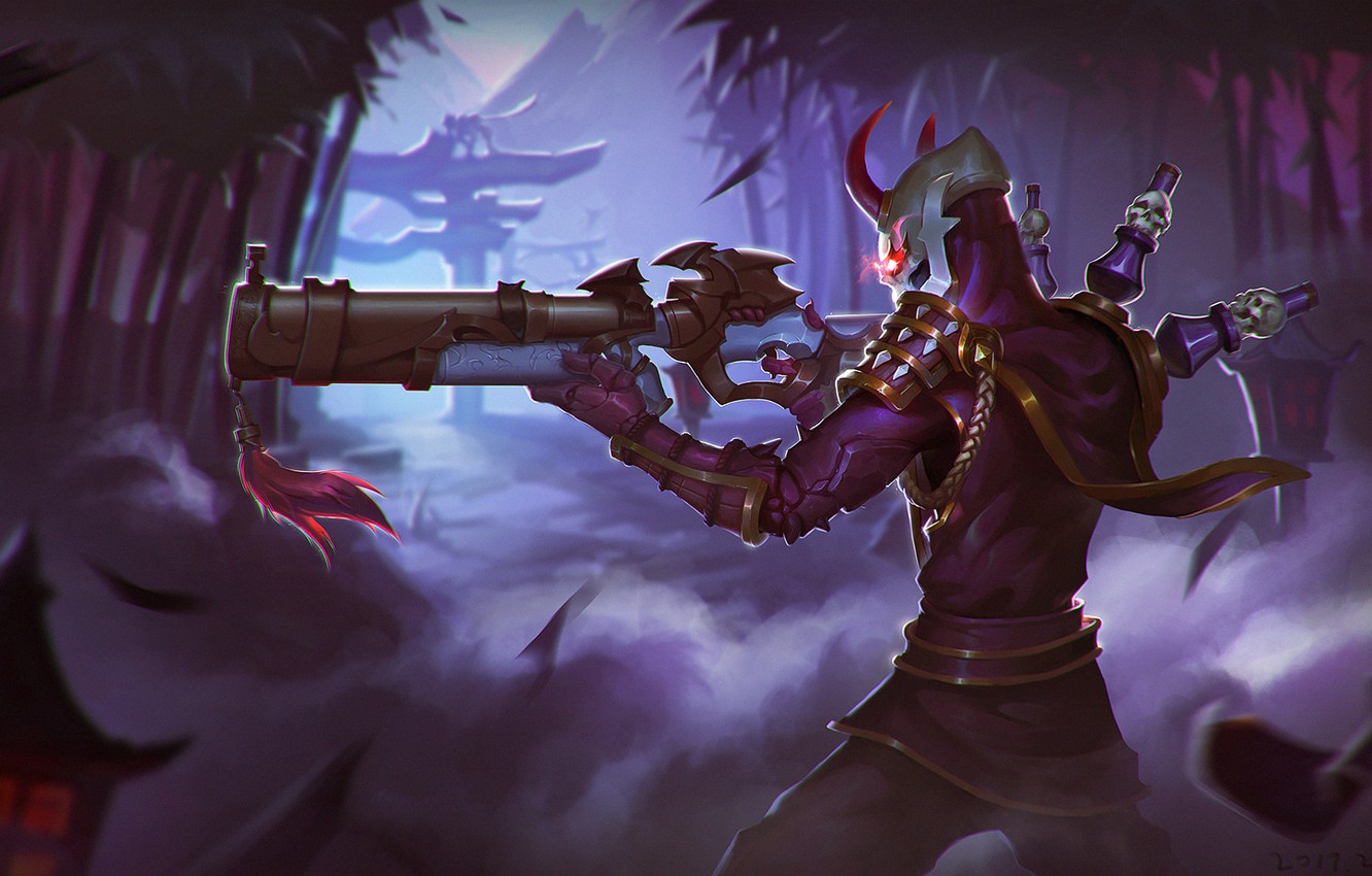 Photo Wallpaper Weapons, Warrior, League Of Legends, - Jhin (#3070695 ...