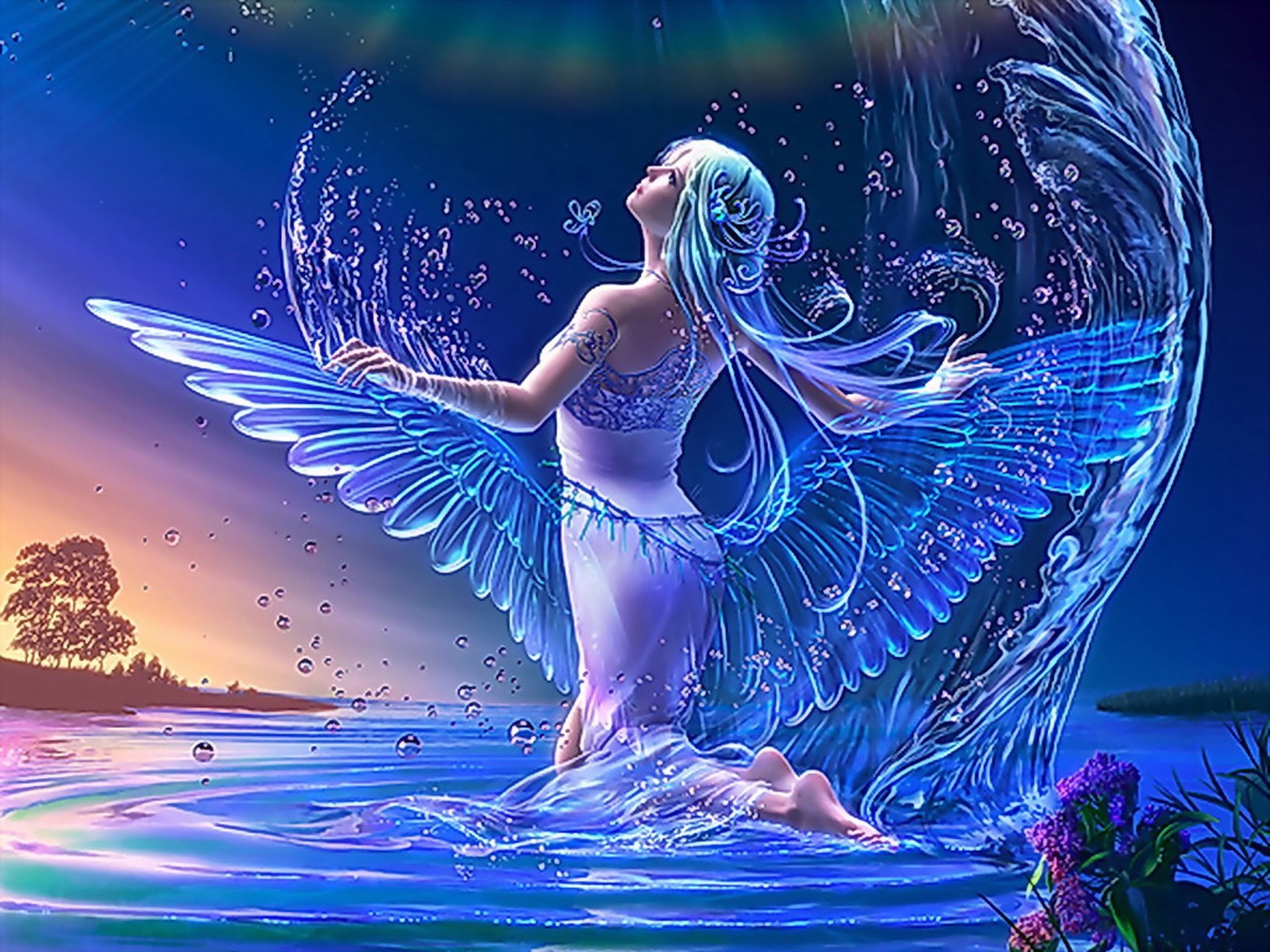 Water Angel (#3078194) - HD Wallpaper & Backgrounds Download