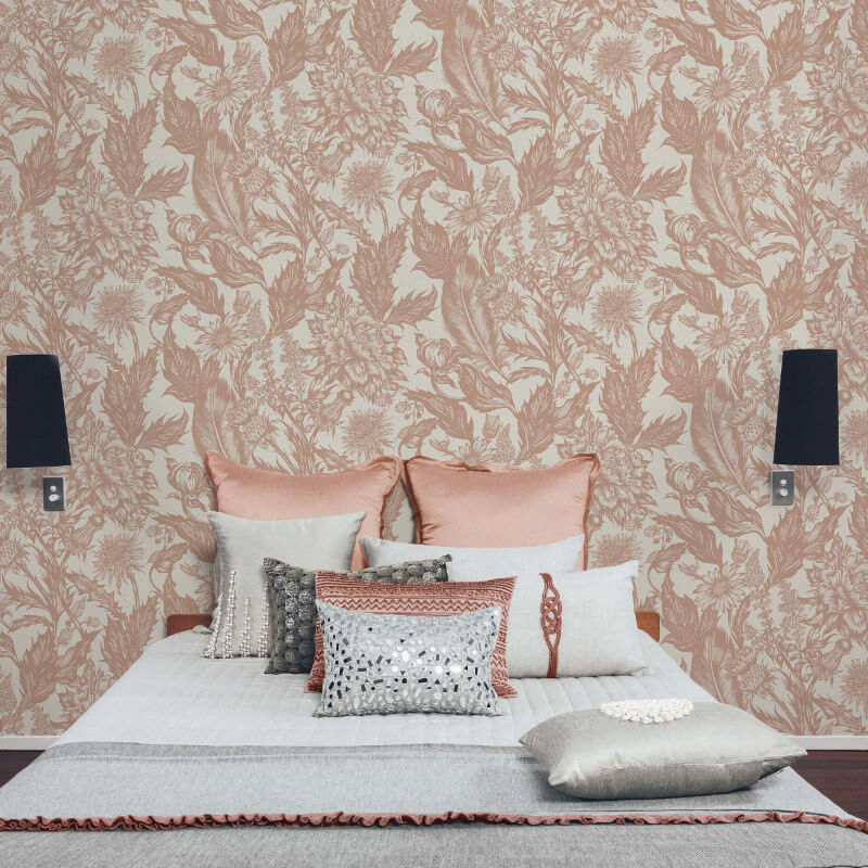 Crown Alexis Floral Rose Gold Metallic Wallpaper (#3082713) - HD ...