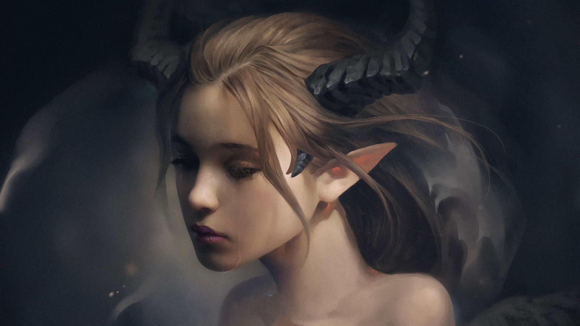 Wallpaper Fantasy Girl, Sadness, Tears - Varien My Prayers Have Become ...