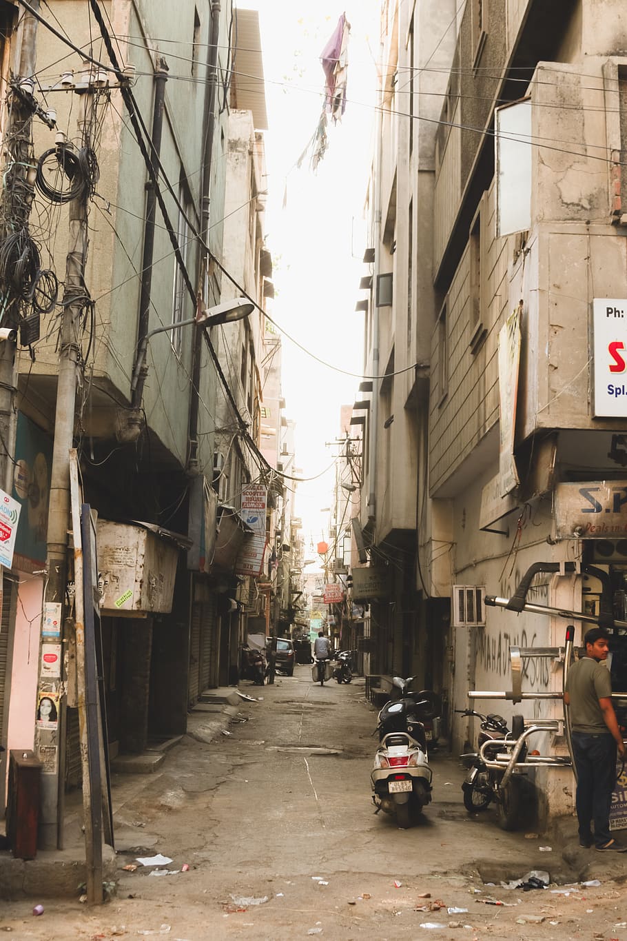 India, New Delhi, Building, Narrow, Congested, Old, - India Street ...