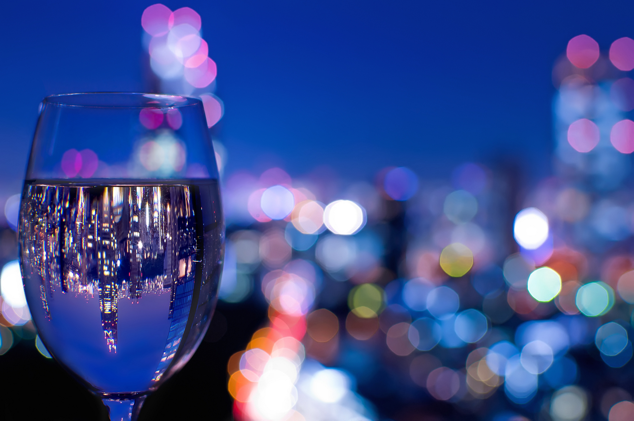 Glass Wine Glass Glass Reflection Night City Tokyo - Wine Backgrounds ...