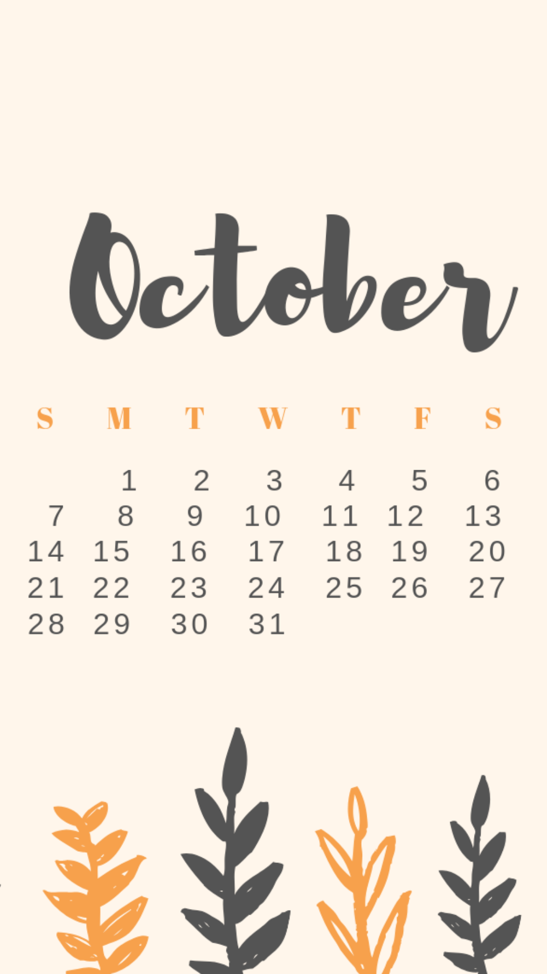 October 2019 Desktop Calendar - October Phone (#3112290) - HD Wallpaper ...
