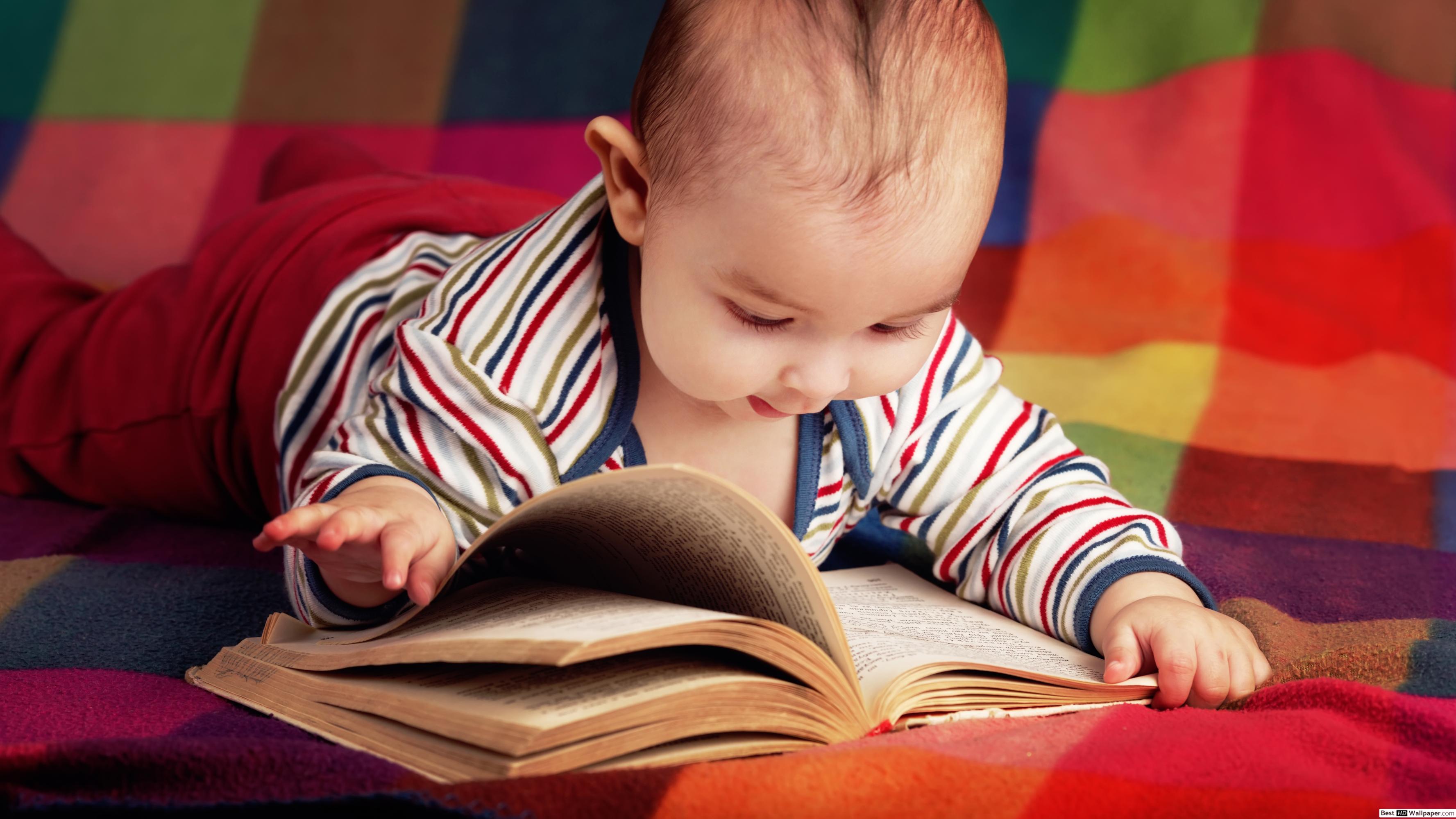 Baby Reading (#3114010) - HD Wallpaper & Backgrounds Download