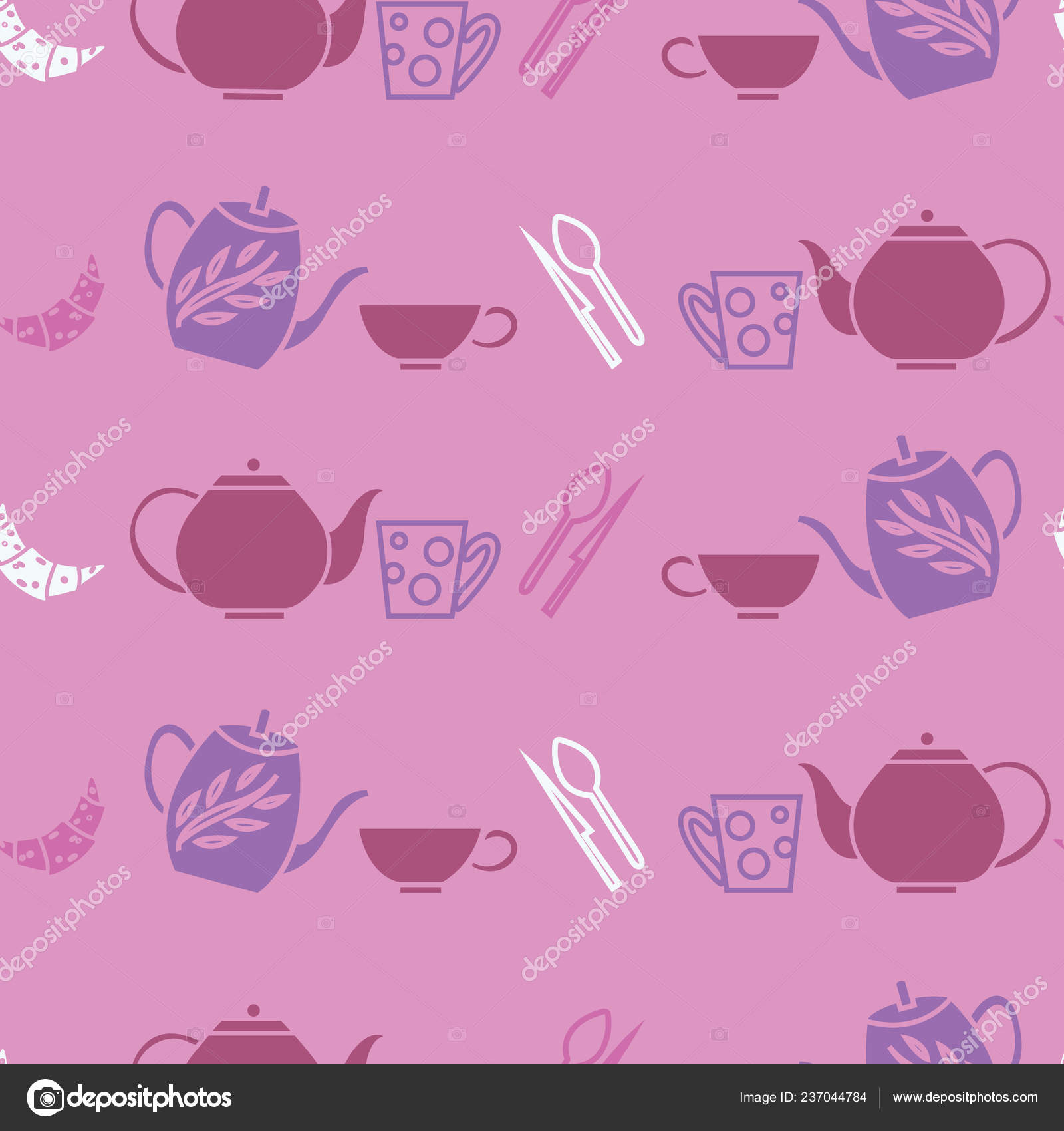 Vector Garden Tea Party Seamless Pattern Background - Wallpaper ...