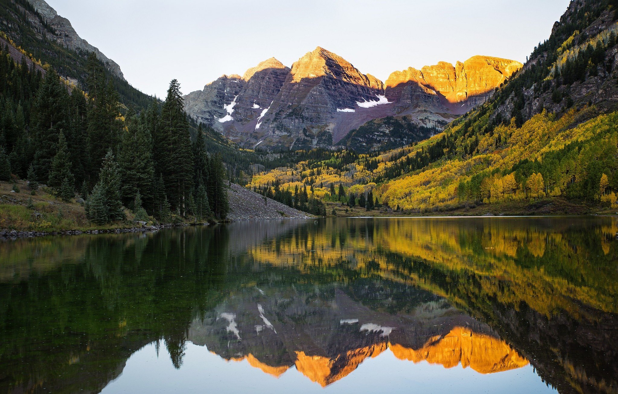 Lake Mountains Reflection Forest Snow Forest Maroon - Aspen Places To ...