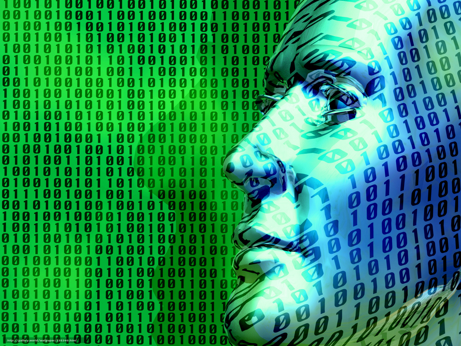 Download Wallpaper Binary Code, Face, Robot Free Desktop - Fiction ...