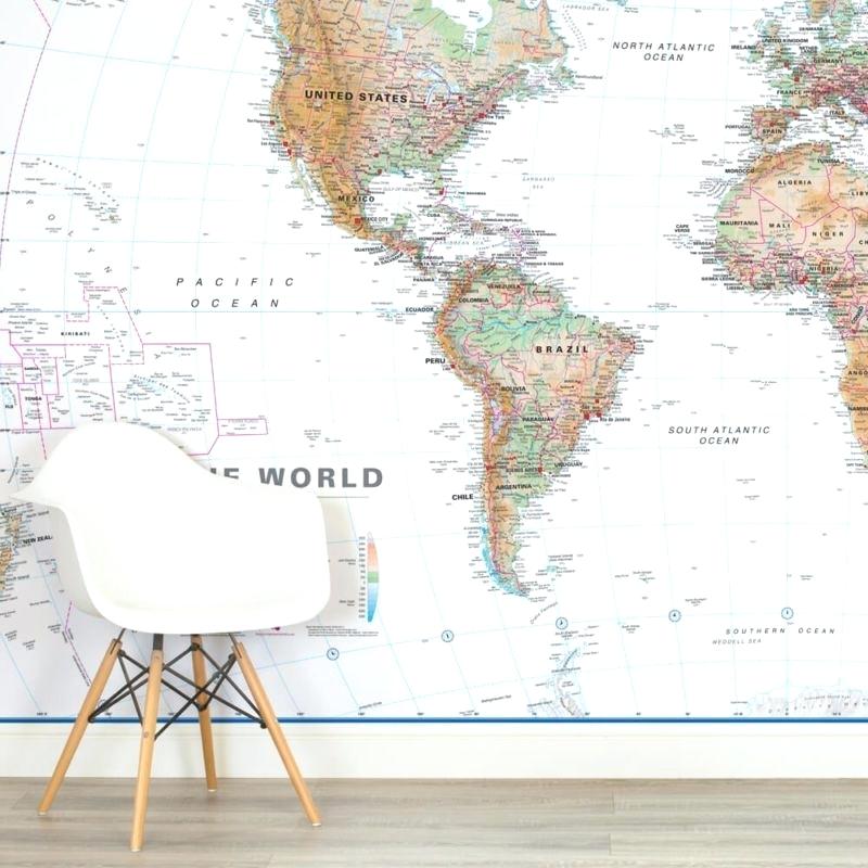 World Map Wallpaper Mural Aliexpress White And Natural - World Map ...