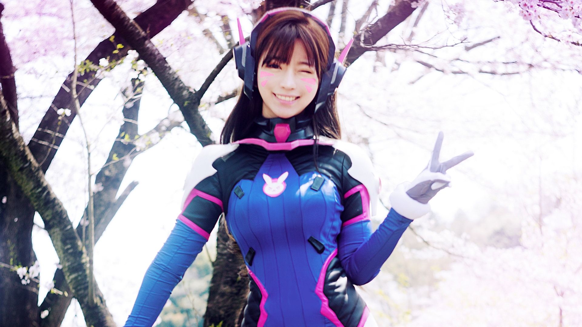 Download Va Cosplay Overwatch Smile Wink Wallpaper - D Va Cosplay By ...