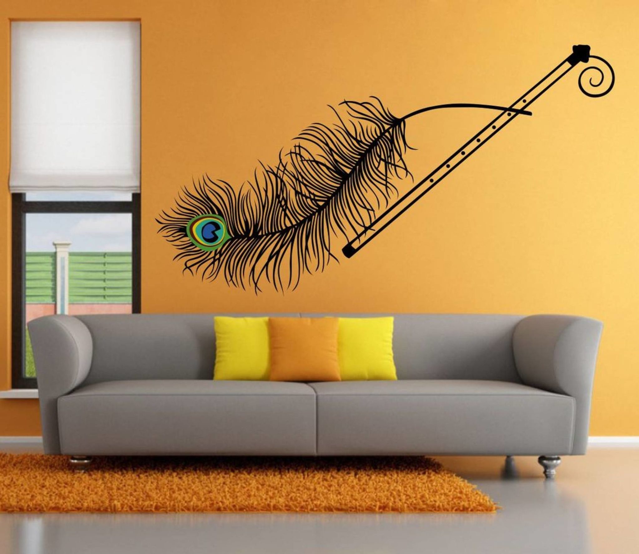 Download Mor Pankh Wallpaper - Yellow Orange Wall Color On Itl.cat