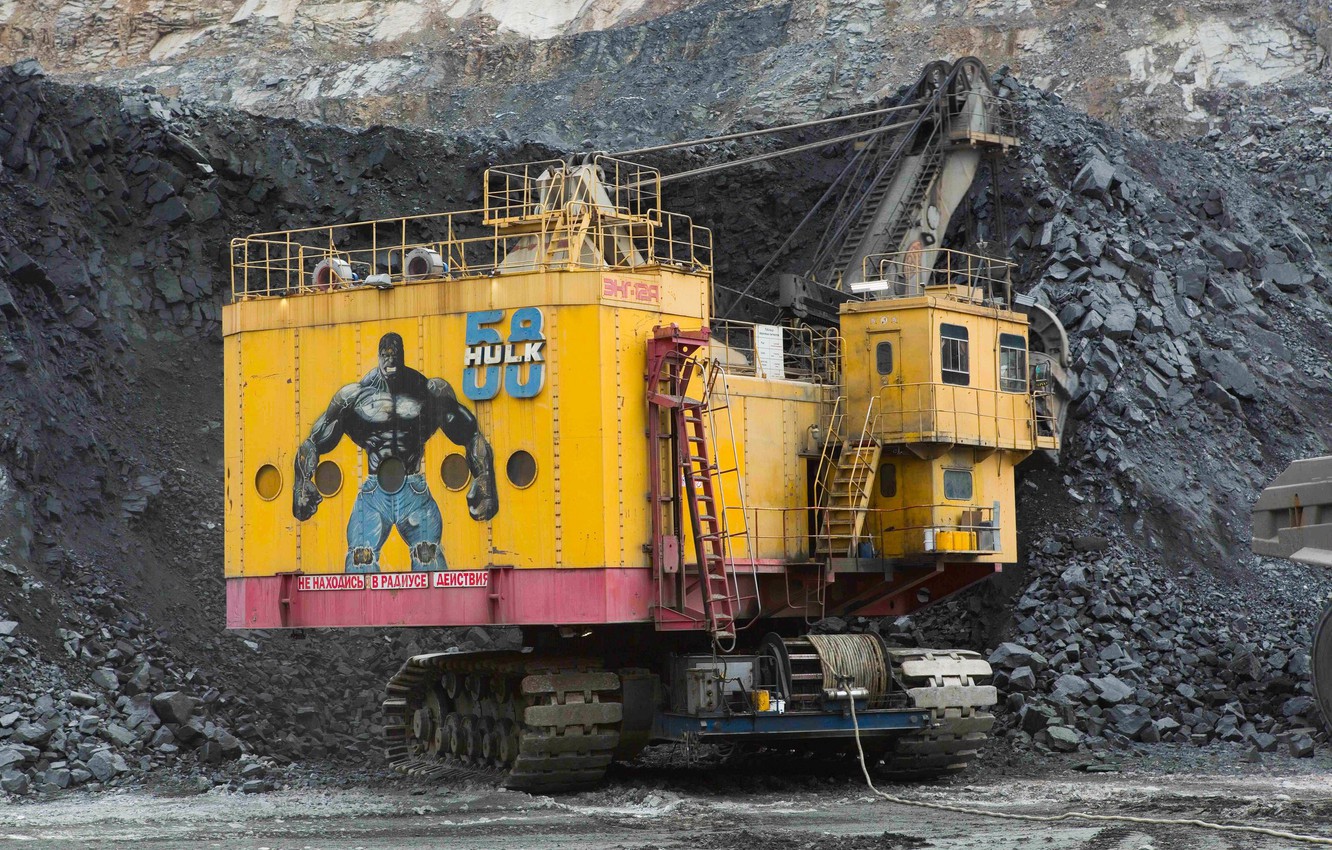 Photo Wallpaper Excavator, Ecg, Loading, The Technological - Railroad ...