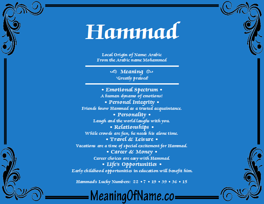 Meaning Of Name Hammad Png Hammad Name - Hammad Meaning (#684641) - HD ...