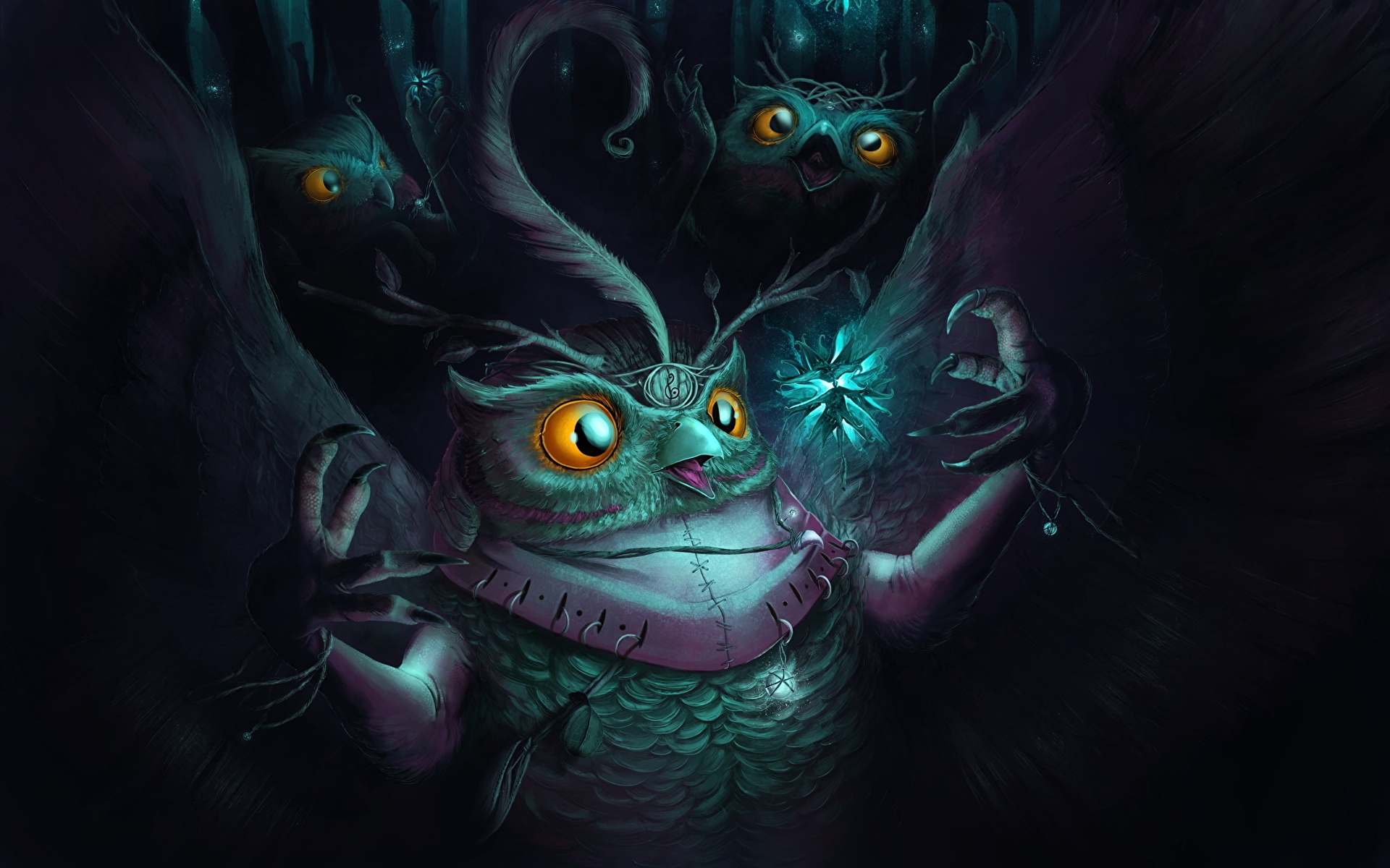 1920 X - Magical Owls (#705962) - HD Wallpaper & Backgrounds Download