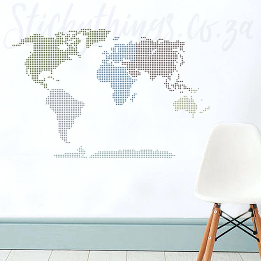 Download Map Wall Sticker Modern World Map Wall Sticker In An ...