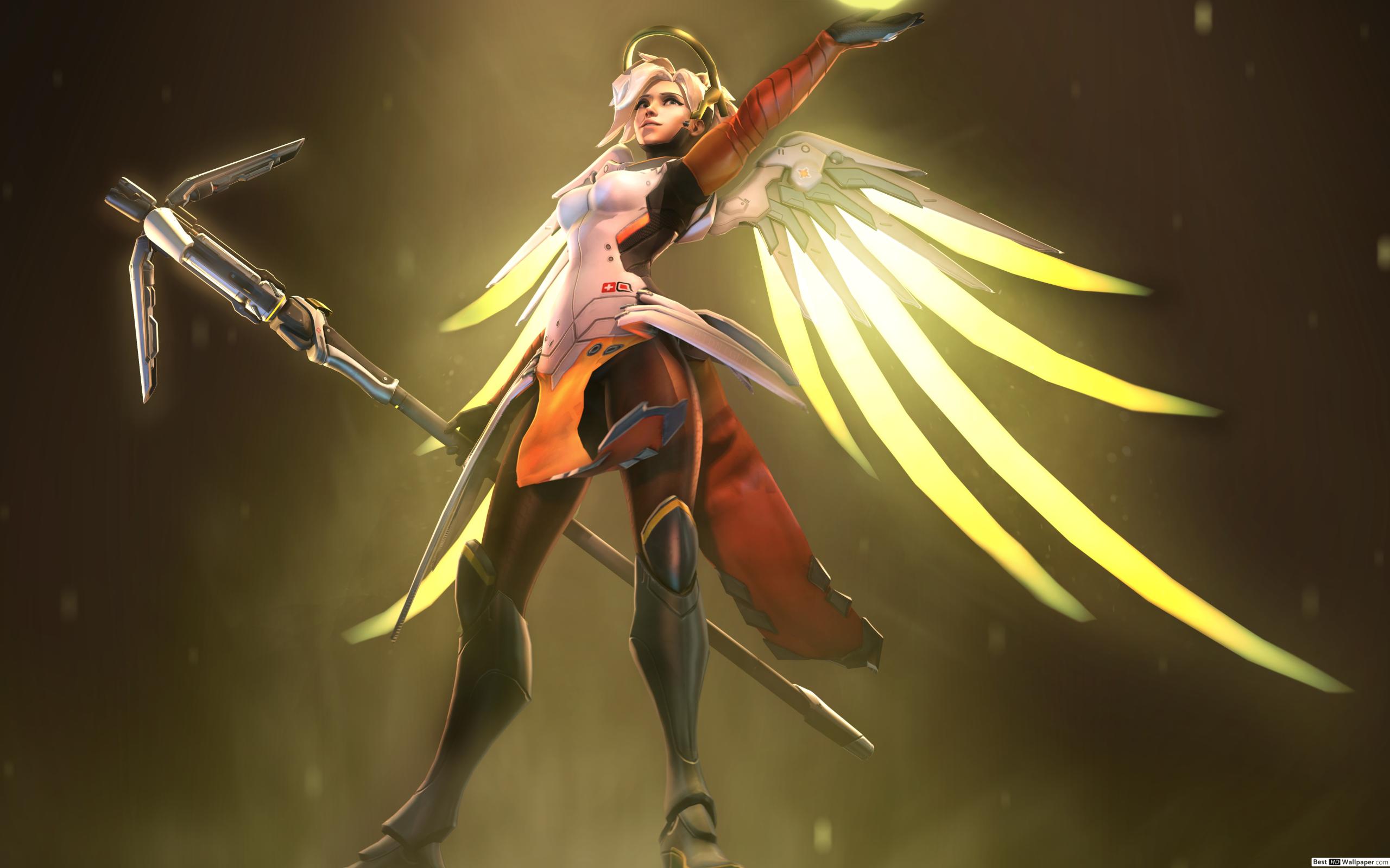 Download Overwatch Video Game Mercy Fanart Hd Wallpaper Download ...