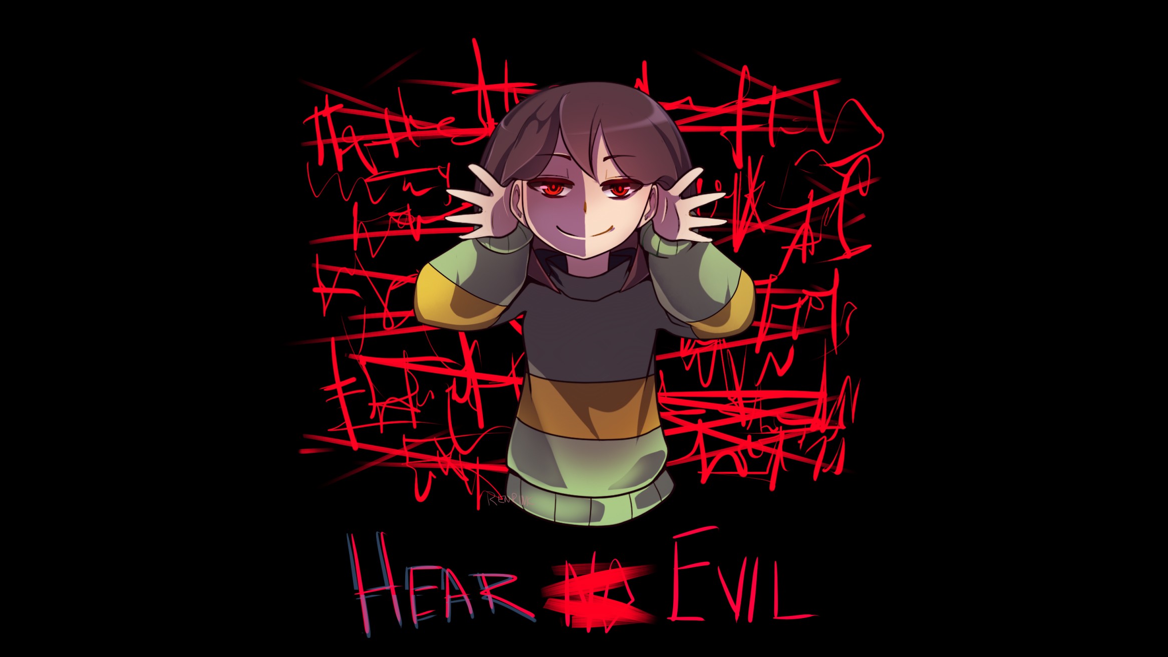 Undertale Chara See Evil (#84335) - HD Wallpaper & Backgrounds Download