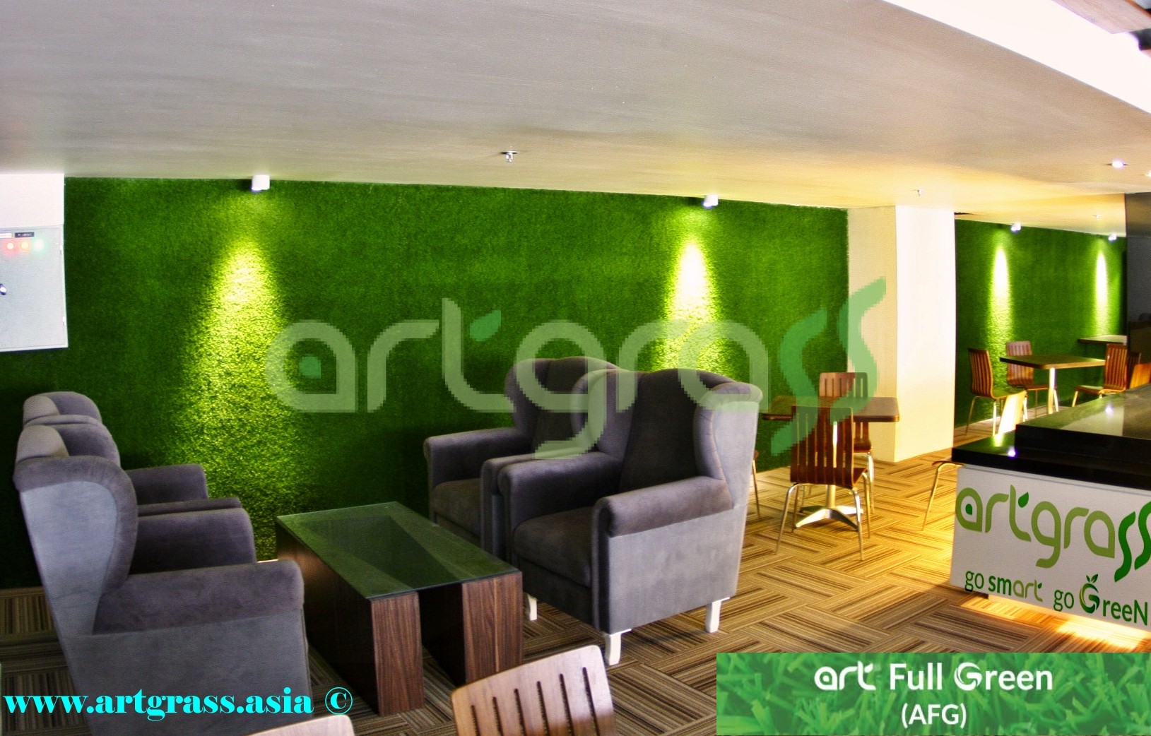 Artgrass Dinding Cafe Indoor Rumput Sintetis - Rumput Sintetis Di ...