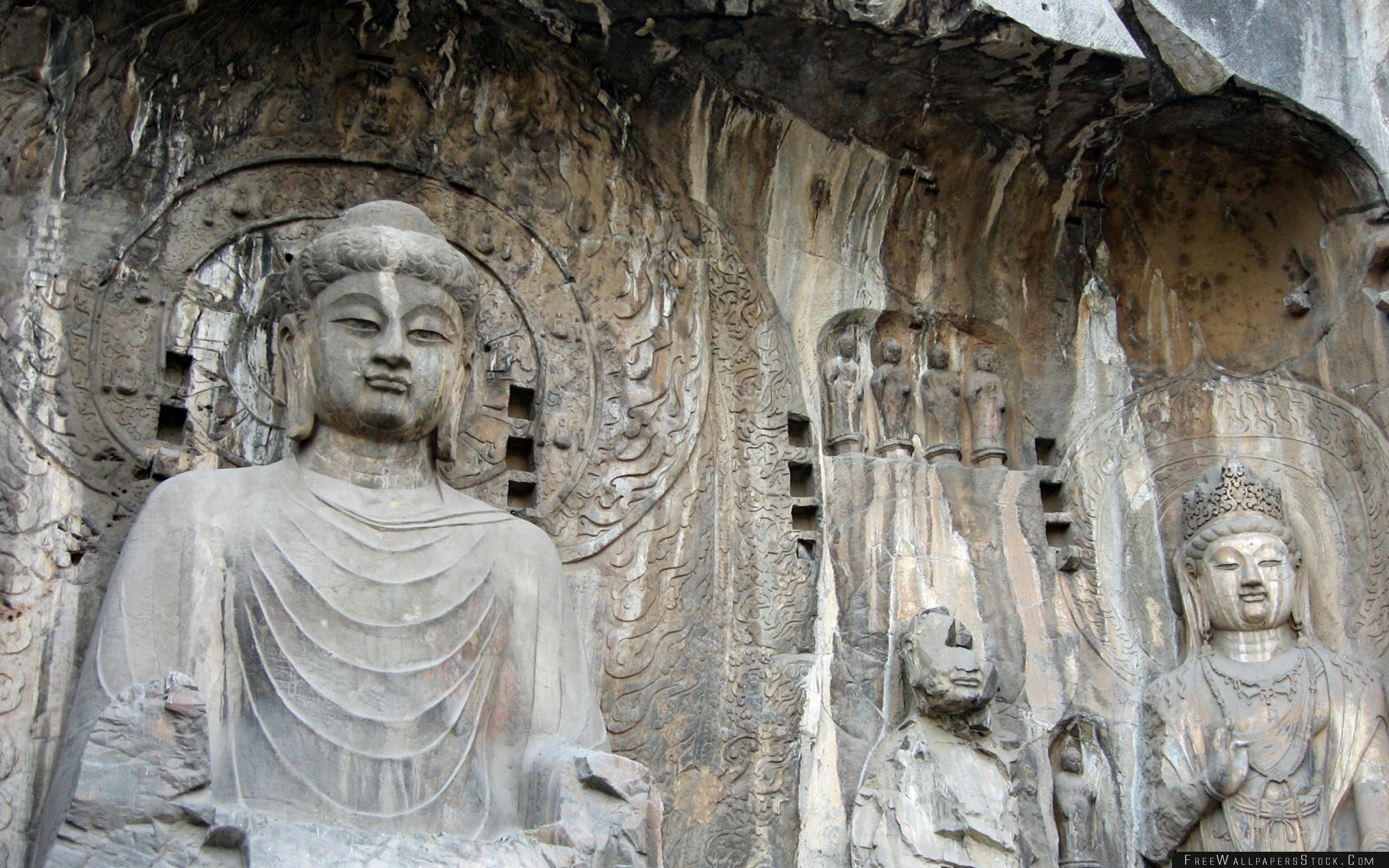 Longman Grottoes Statue Stone Divorce Old Wallpaper - Longmen Grottoes ...