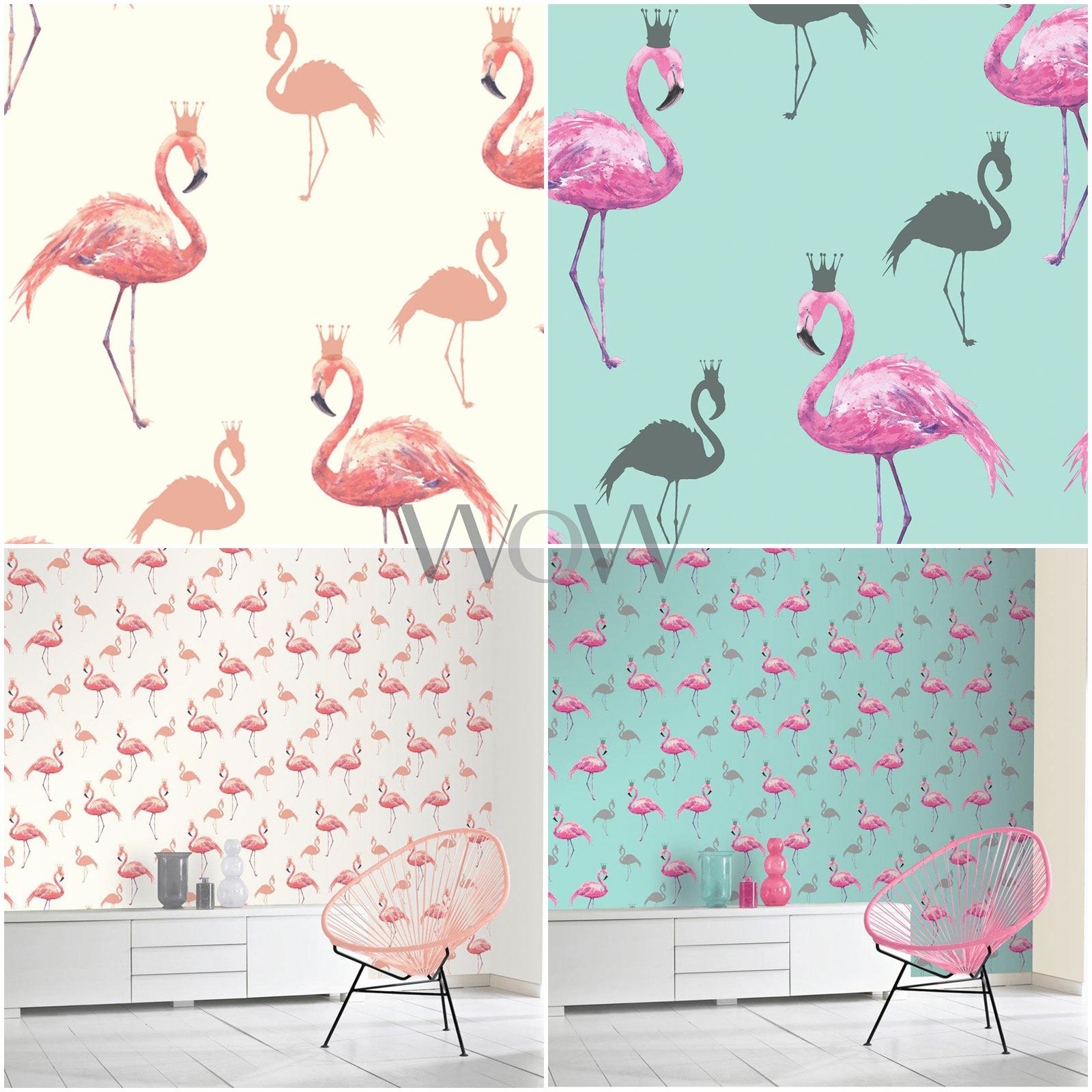 Details About Arthouse Queen Flamingo Wallpaper Glitter - Flamingo ...