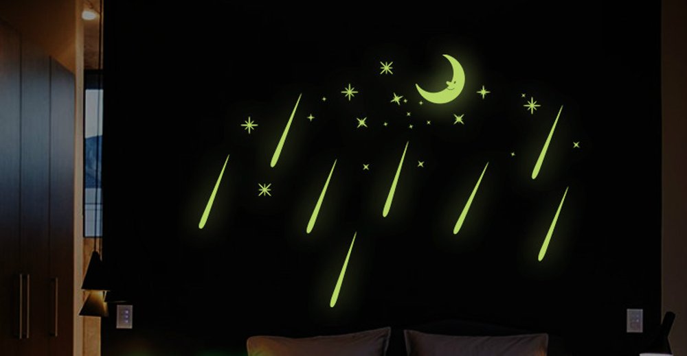 Download Wallpaper / Wall Sticker Stiker Dark In Glow Bulan - Sticker ...