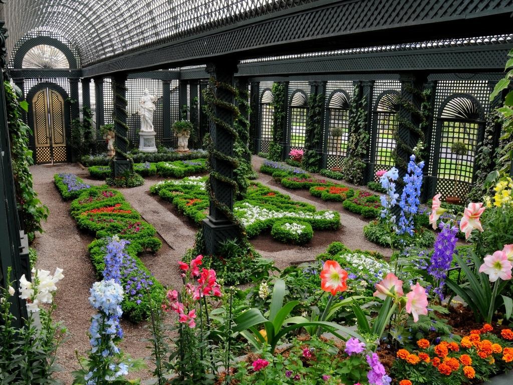 Elegant Conservatory Duke Gardens Garden House Flower - Duke Farms ...