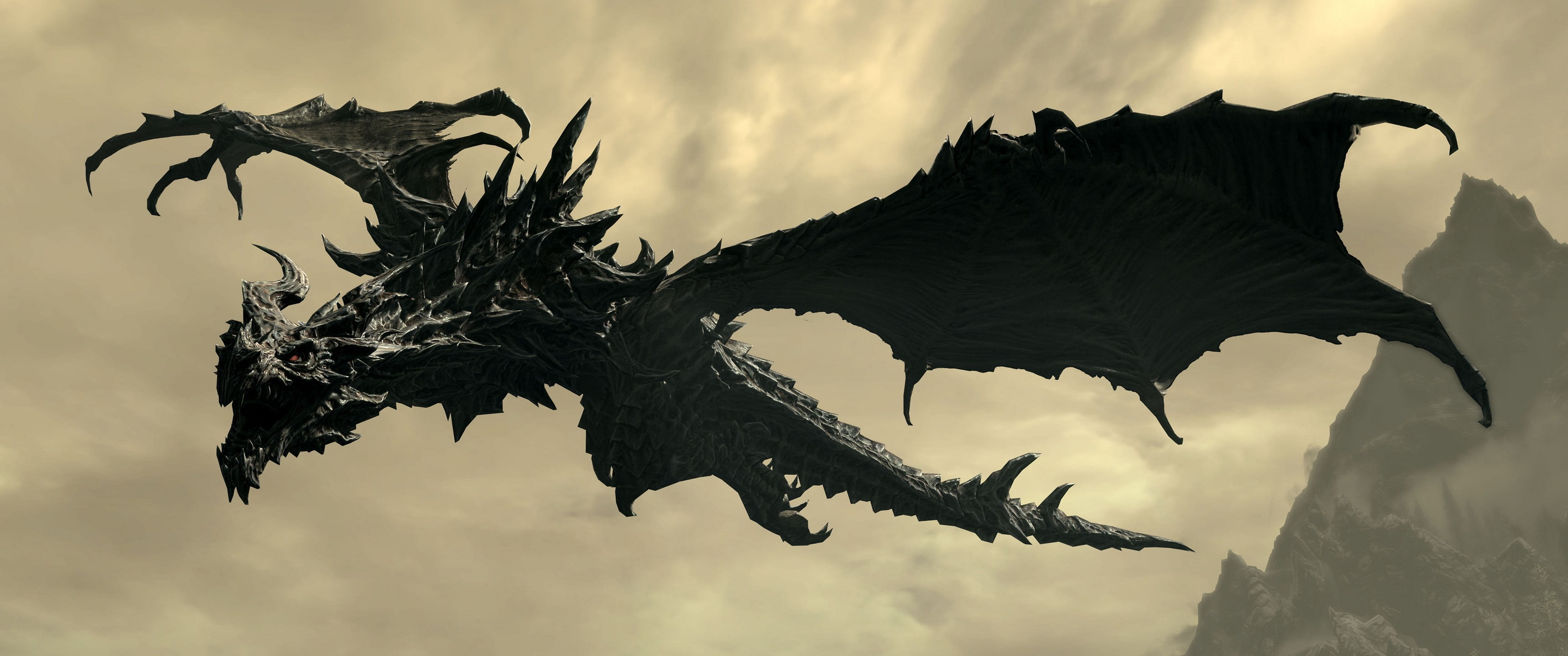 Black Wyvern, Video Games, The Elder Scrolls V - Ultra Wide Wallpaper ...