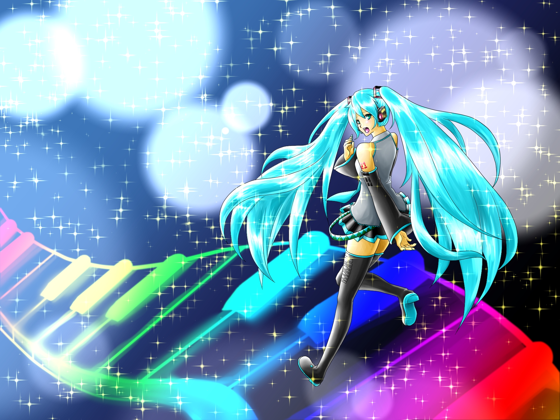 Hatsune Miku - Hatsune Miku Rainbow Music (#968719) - HD Wallpaper ...